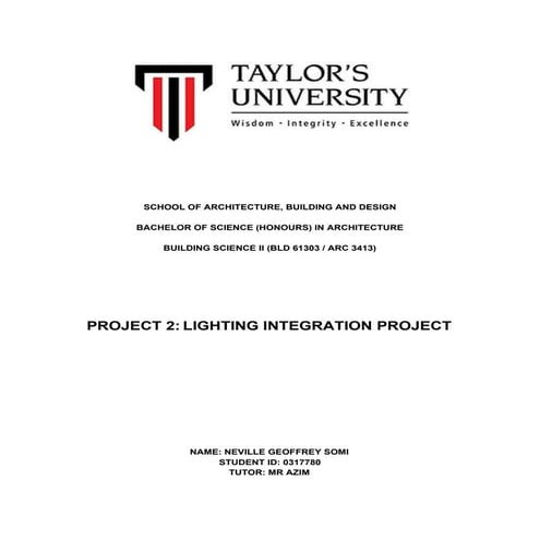 Building Science 2 "Lighting Integration Project" | PDF