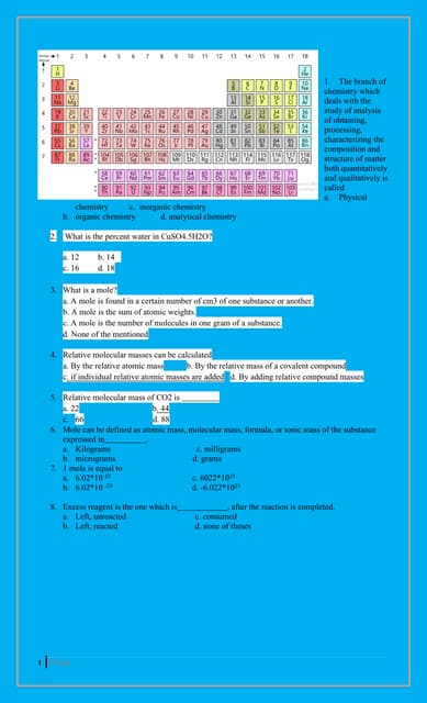 Class XI Chemistry - Mole Concept | PPT
