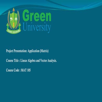 Linear Algebra and it's application (The Matrix) | PPT