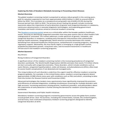 Exploring the Role of Newborn Metabolic Screening in Preventing Infant ...
