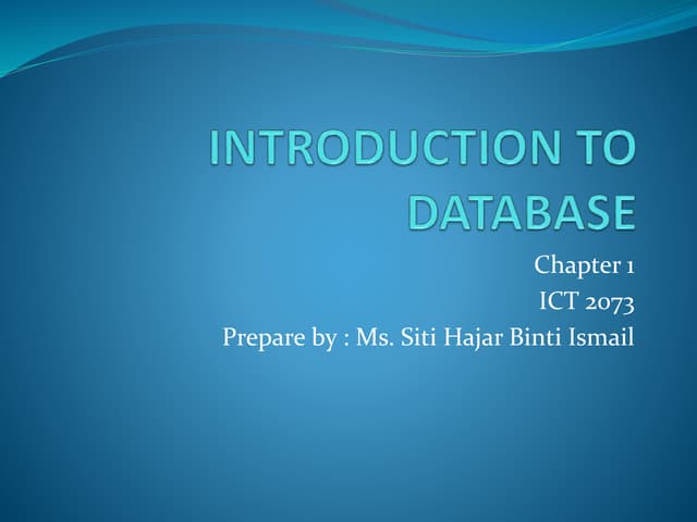 Introduction To Database Pptx Databases Computer Software And Applications