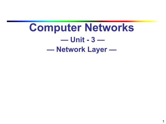 Cn Unit 3 On Network Layer And Routing Protocols Pdf