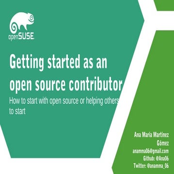 Getting started as an open source contributor | PPT