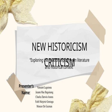 new Historicism Criticism for literary criticism | PPT