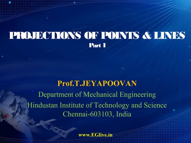 Engineering Graphics - Projection of points and lines | PPT
