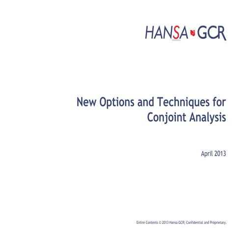 New Techniques for Conjoint Analysis | PDF
