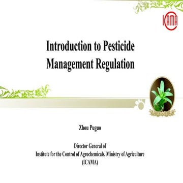 Introduction to Pesticide Management Regulation | PPTX