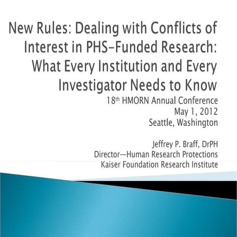 New Rules Dealing with Conflicts of Interest in Public Health Service ...