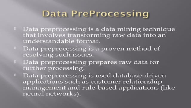 Data preprocessing | PPT