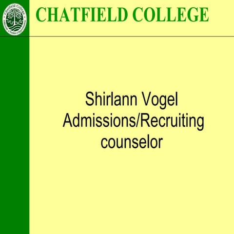 Welcome to Chatfield | PPT