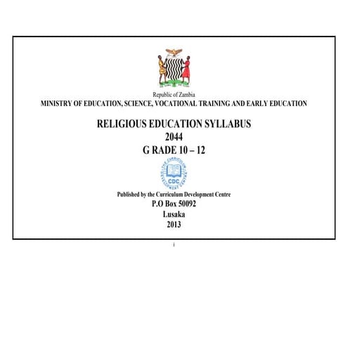 Csec religious education syllabus | PDF