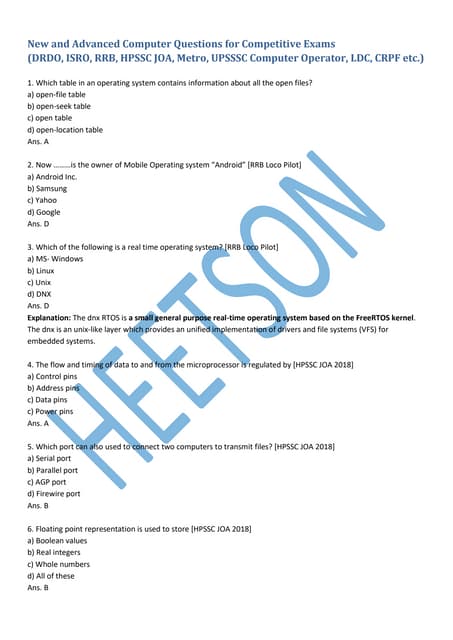 MS Office MCQ in Hindi (Microsoft Office) | PDF