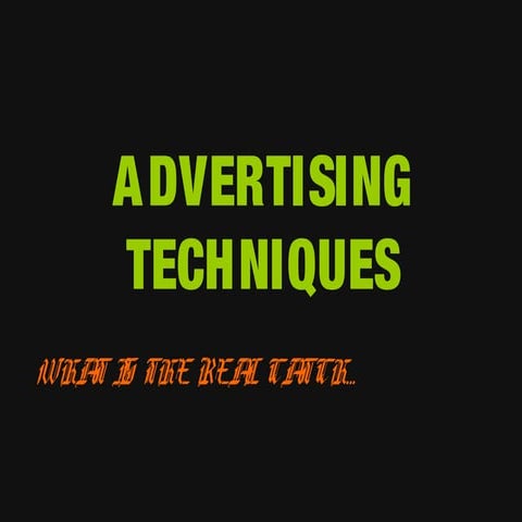 Advertising techniques | PPT