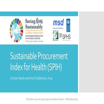 Sustainable Procurement Index for Health (SPIH) - Global Forum 2019 in ...
