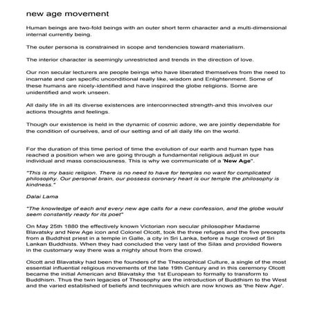 new age movement | PDF