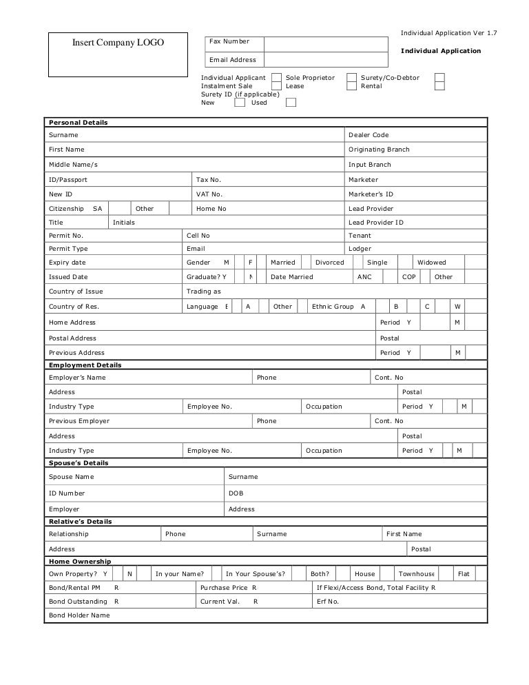 New application form