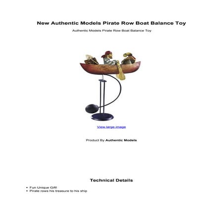 New authentic models pirate row boat balance toy | PDF