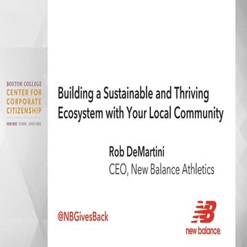 New Balance | Building a Sustainable and Thriving Ecosystem With Your ...