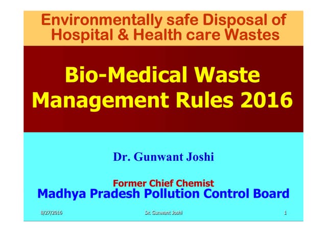 Bio medical waste management | PPTX