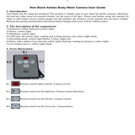 New black adidas body wash camera user guide-SHOWER SPY CAMERA | DOC