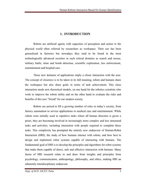 Human robot interaction | PPTX