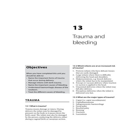 Newborn Care: Trauma and bleeding | PDF