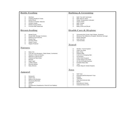 Newborn check list | DOCX