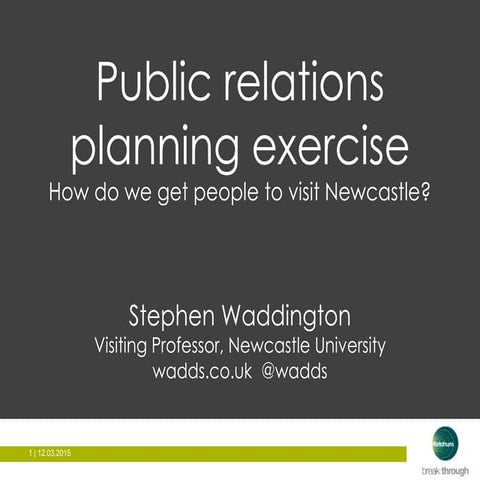 A PR planning exercise using free tools | PPTX