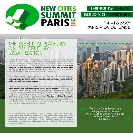 New Cities Summit Brochure 2012 | PDF