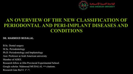 2017 classification of periodontal and periimplant diseases | PPTX