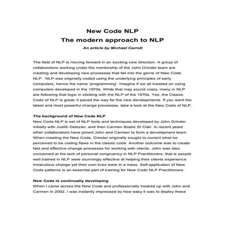 New Code Nlp | PDF