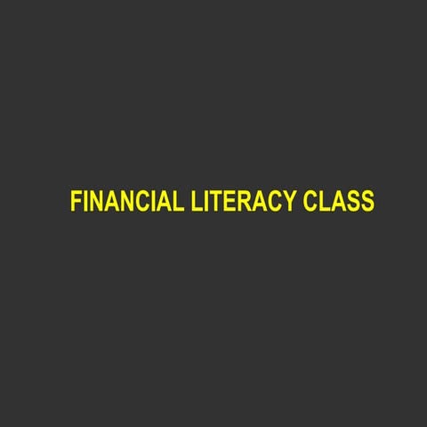 FINANCIAL LITERACY | PPTX