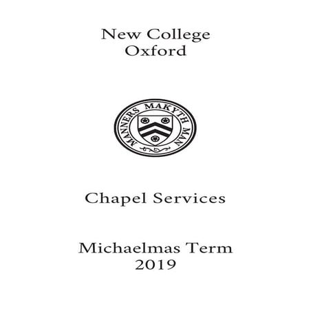 New College Choir Music List Michaelmas Term 2019 | PDF