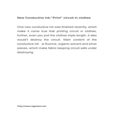 New conductive ink print circuit in clothes | PDF | Computer Peripherals | Computing