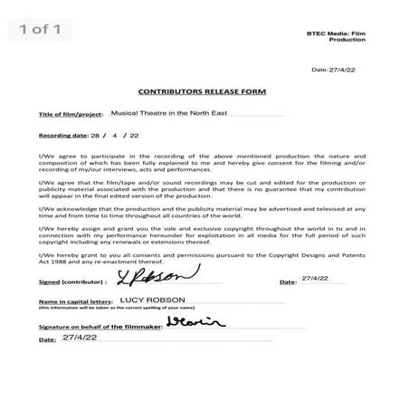 New Contributor Release Pdf