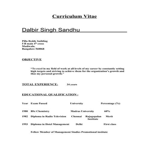 Ravinder Resume - | DOC