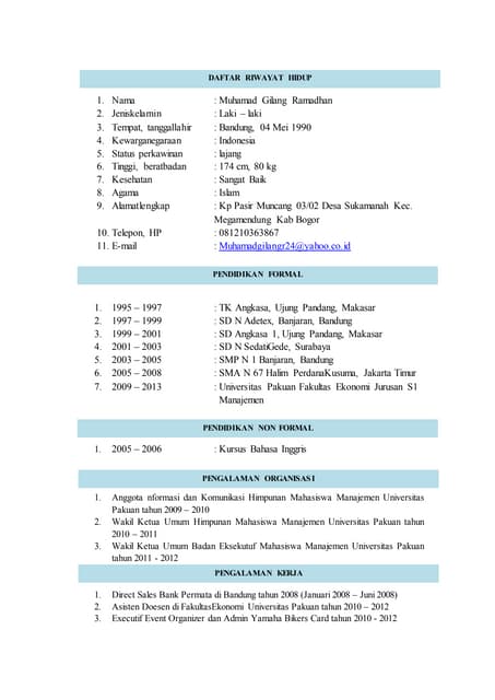 Daftar riwayat hidup h. juhadi | DOCX