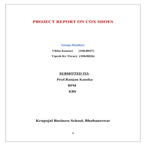 New development product on cox shoes | PDF