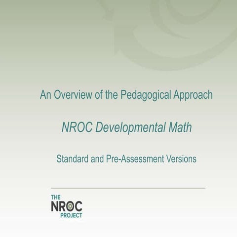 New dev math approach for nro cmath posted-nov2013 | PPT