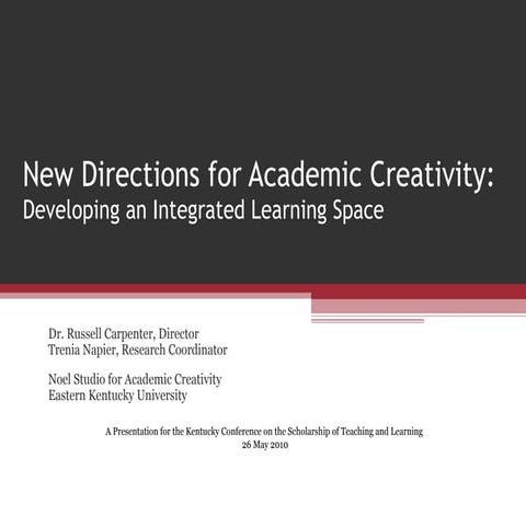 New Directions for Academic Creativity | PPT