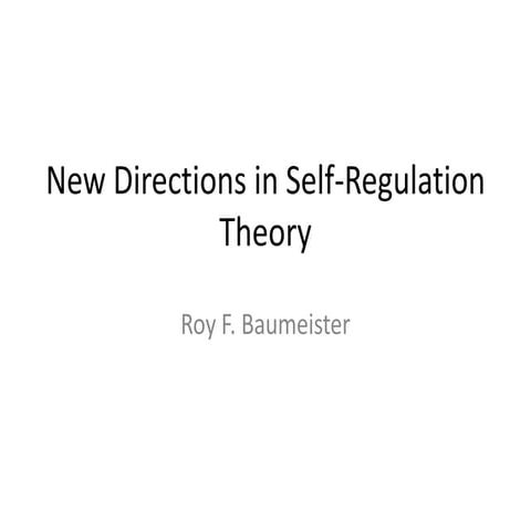 Cengage Learning Webinar, Psychology, New directions in self regulation ...