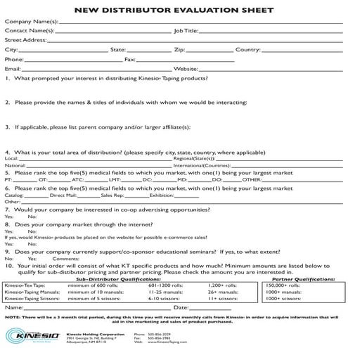 New distribution evaluation form | PDF
