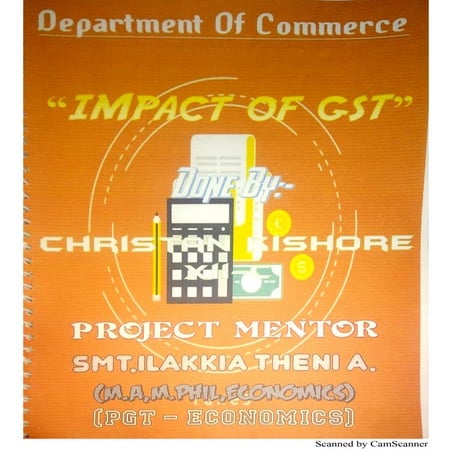 12th Economics Project on Impact Of Gst | PDF