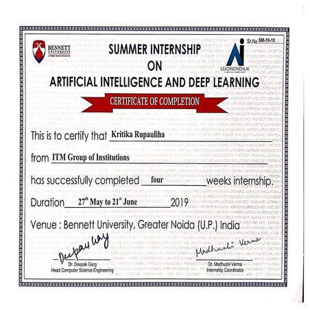 Leading India AI Internship Certificate | PDF