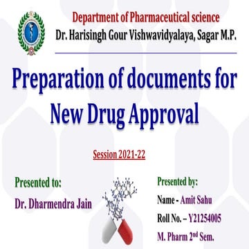 NEW DRUG APPLICATION (NDA).pptx | Pharmaceutical Industry | Industries