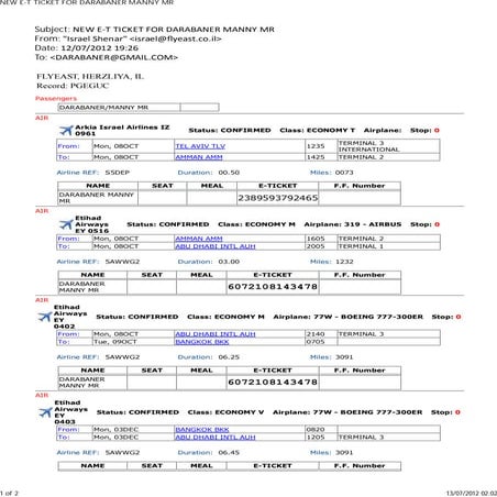 E-ticket Oct2012-DSec-2012 | PDF