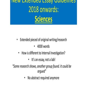 New EE (2018) guidelines for ibdp sciences | PPT