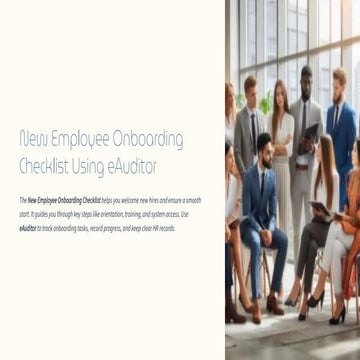 New Employee Onboarding Checklist with eAuditor Audits and inspections ...