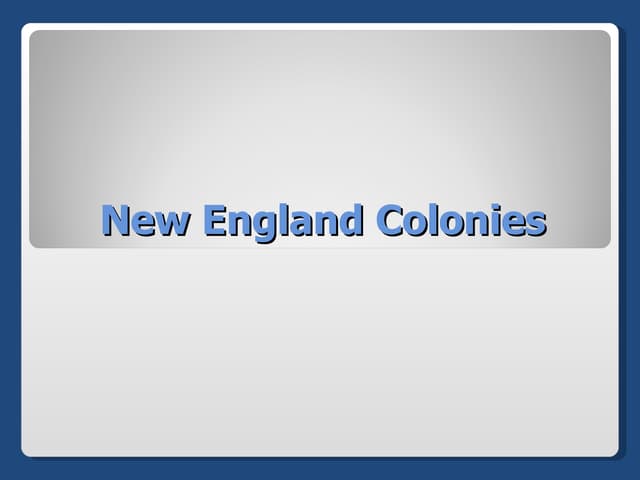 Key economic, political and social characteristics of the new england ...