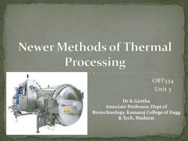 thermal processing of food | PPTX